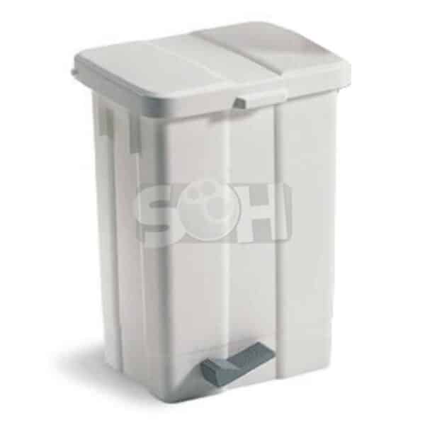 Balde Lixo com Pedal e Tampa Branca 50 LT - SOHigiene